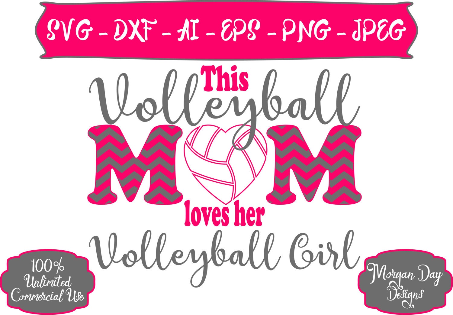 Volleyball Mom Loves Her Volleyball Girl SVG Volleyballl SVG - Etsy