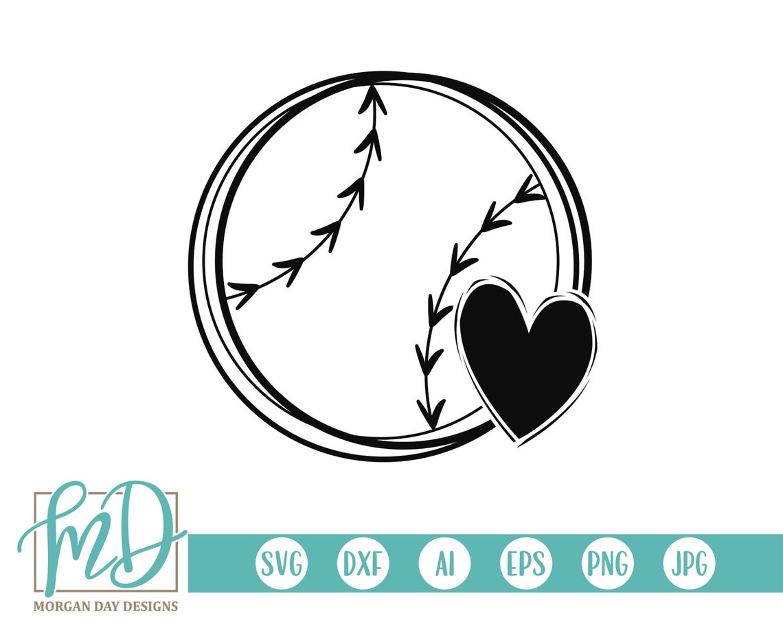 Baseball SVG Baseball Heart SVG Baseball Outline - Etsy