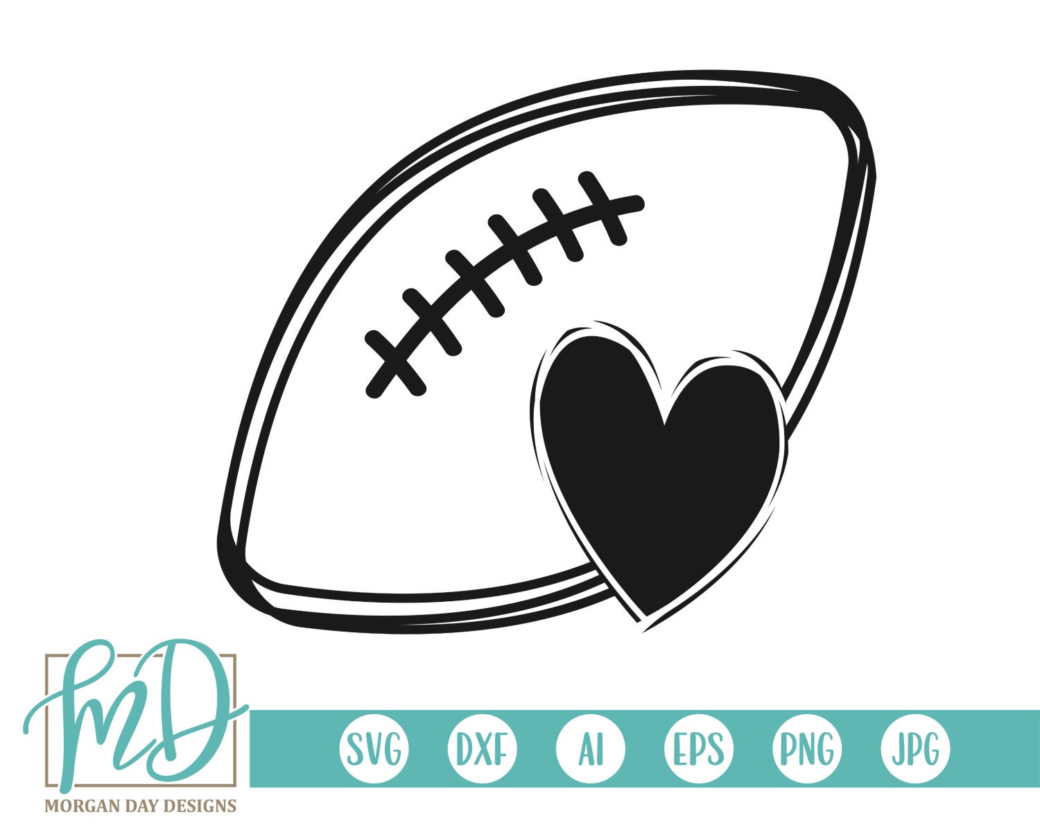 Football SVG Football Heart SVG Football Outline SVG - Etsy Singapore