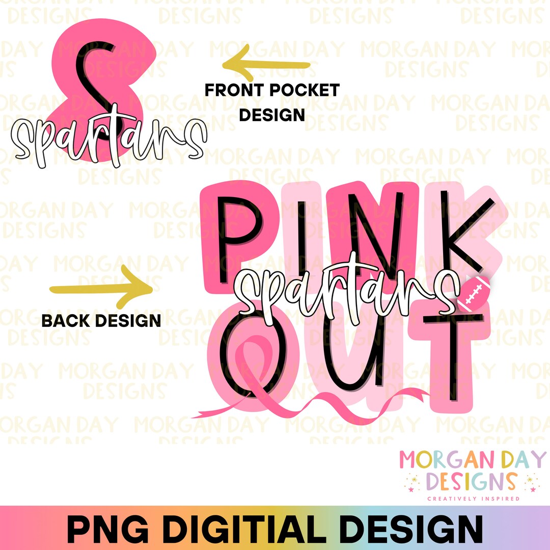 Pink Out Png, Spartans Png, Football Png Sublimation Designs, Pink Out ...