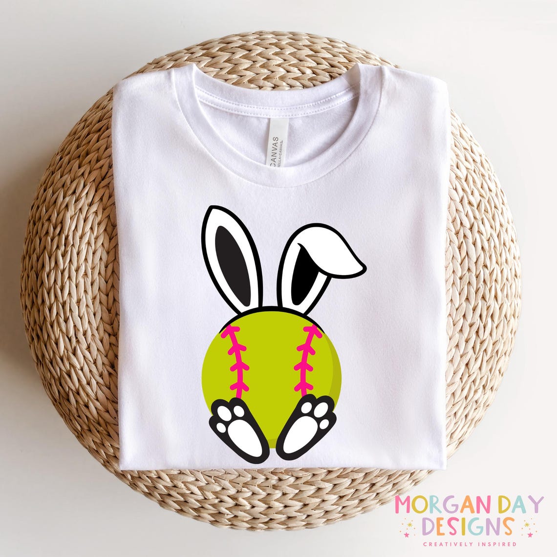 Softball Bunny SVG, Easter Softball Bunny Ears PNG, Girl Easter Shirt ...