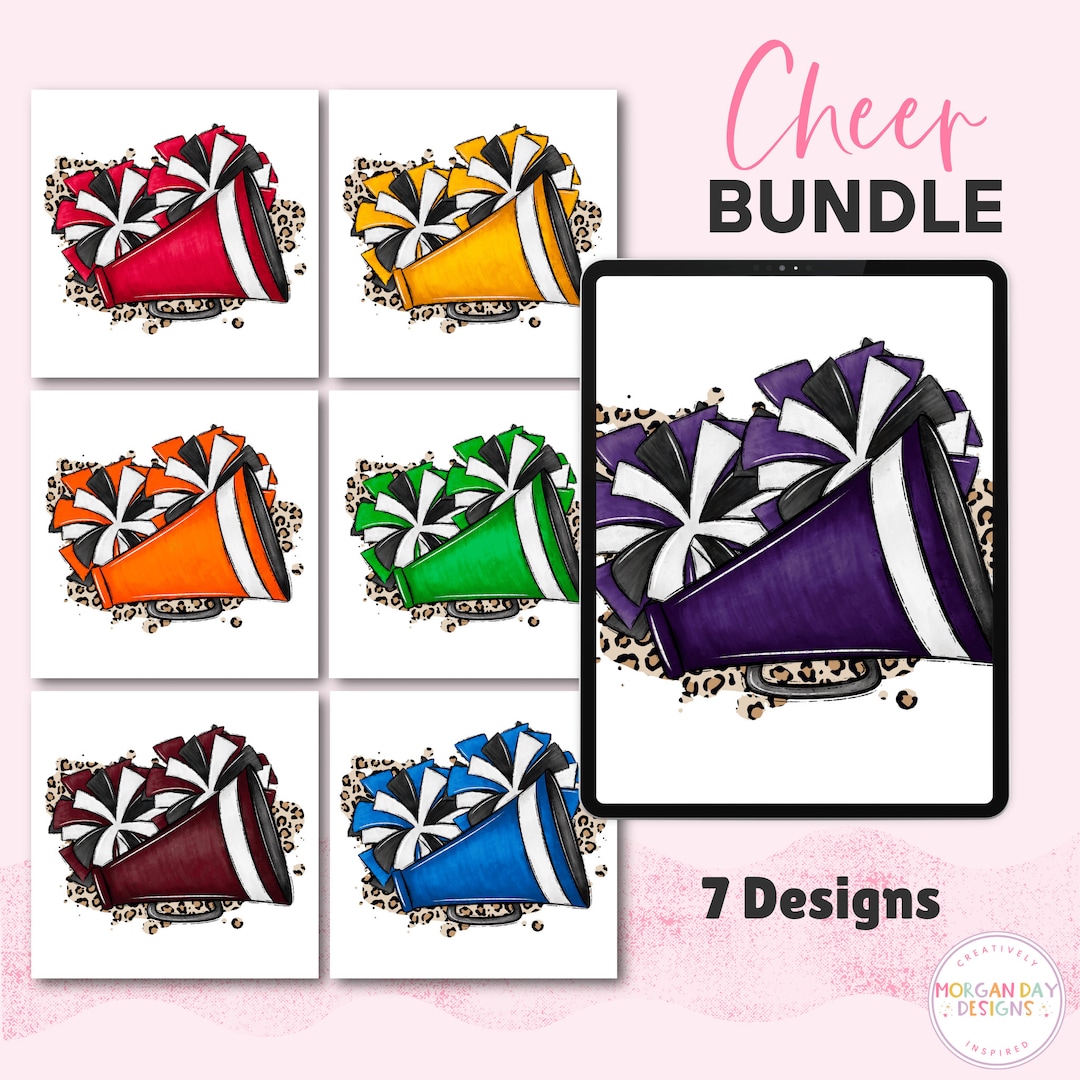 Cheer Sublimation Bundle, Cheerleader PNG Design, Cheer Shirt Design ...