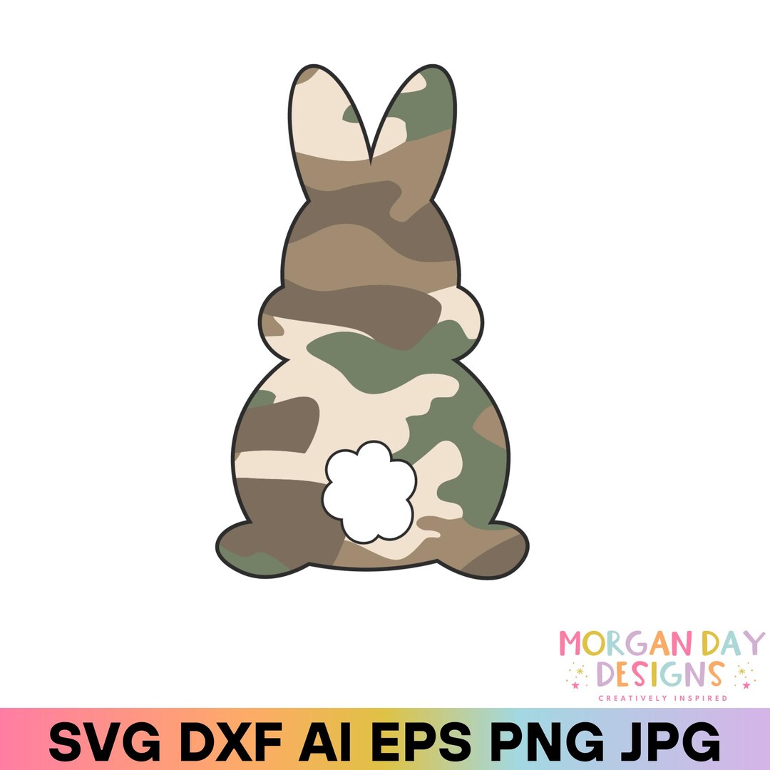Camo Bunny SVG, Hunting Easter Bunny Clipart, Boy Easter Design ...