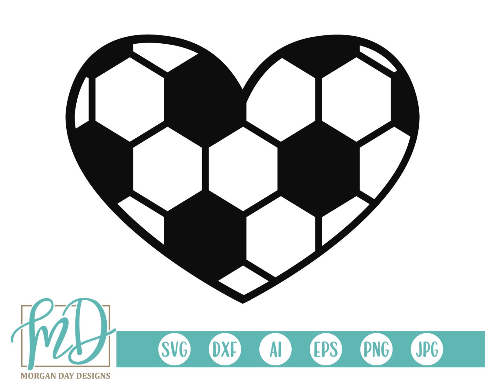 Soccer Ball Heart SVG Soccer Clipart Soccer SVG Noun SVG - Etsy