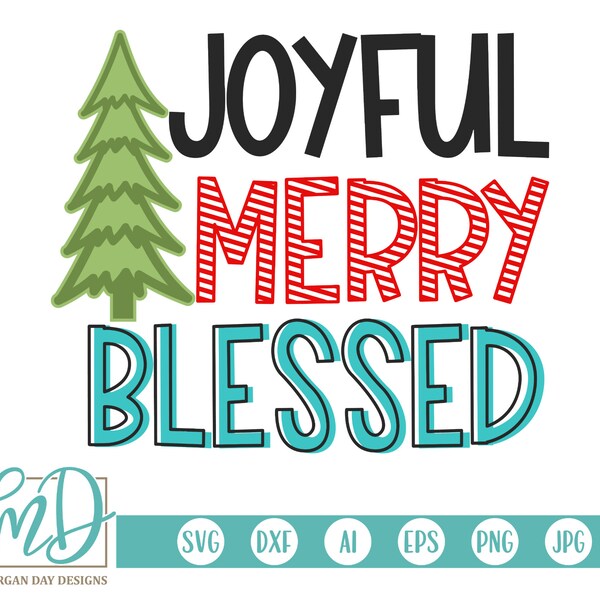 Joyful Merry Blessed Svg - Etsy
