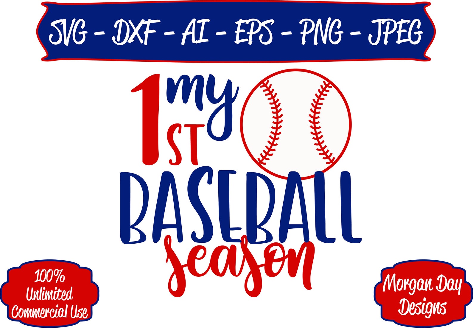 Baseball SVG - My 1st Baseball Season SVG - Files for Silhouette Studio ...