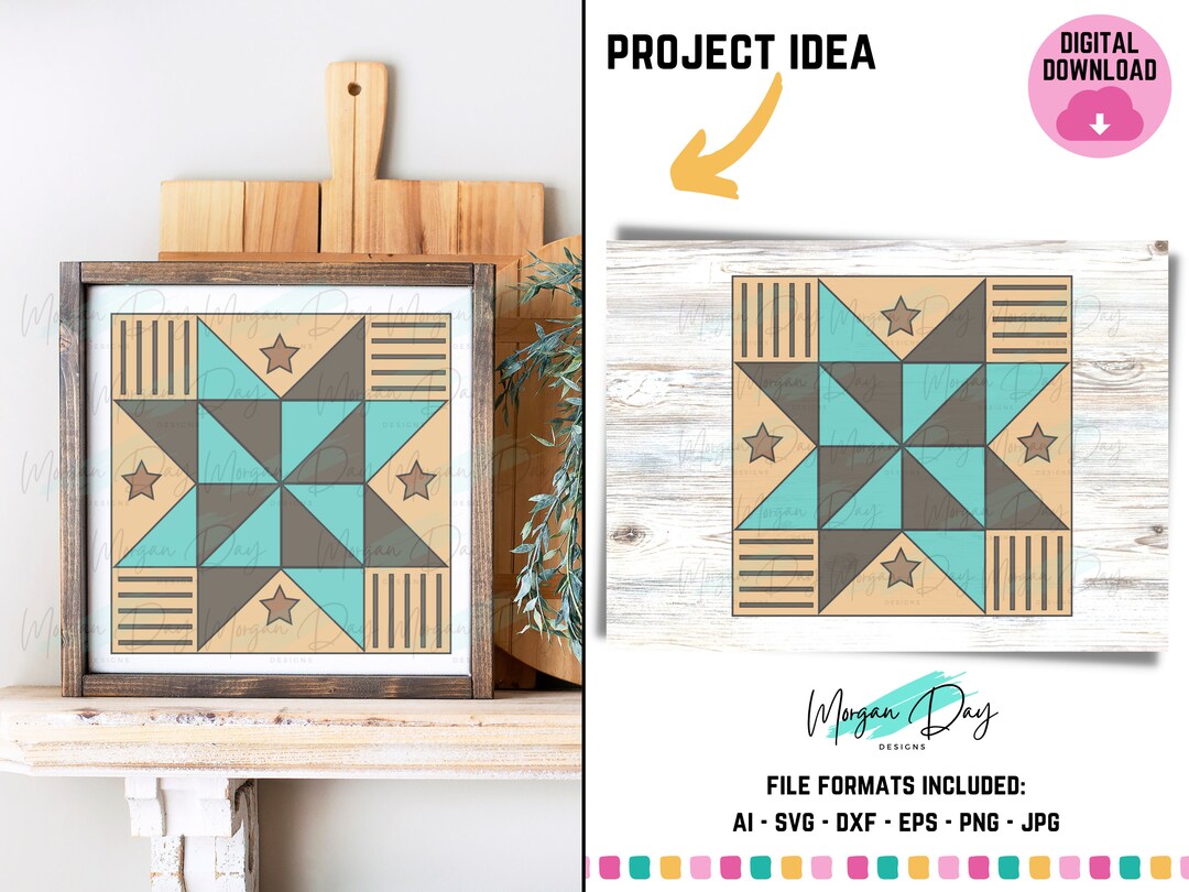 Barn Quilt SVG, Quilt Pattern SVG, Primitive Quilt Square SVG, Quilt ...