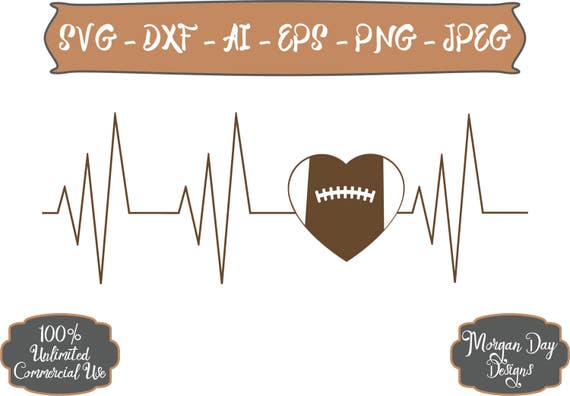 Football Heartbeat SVG Football Mom SVG Football SVG | Etsy
