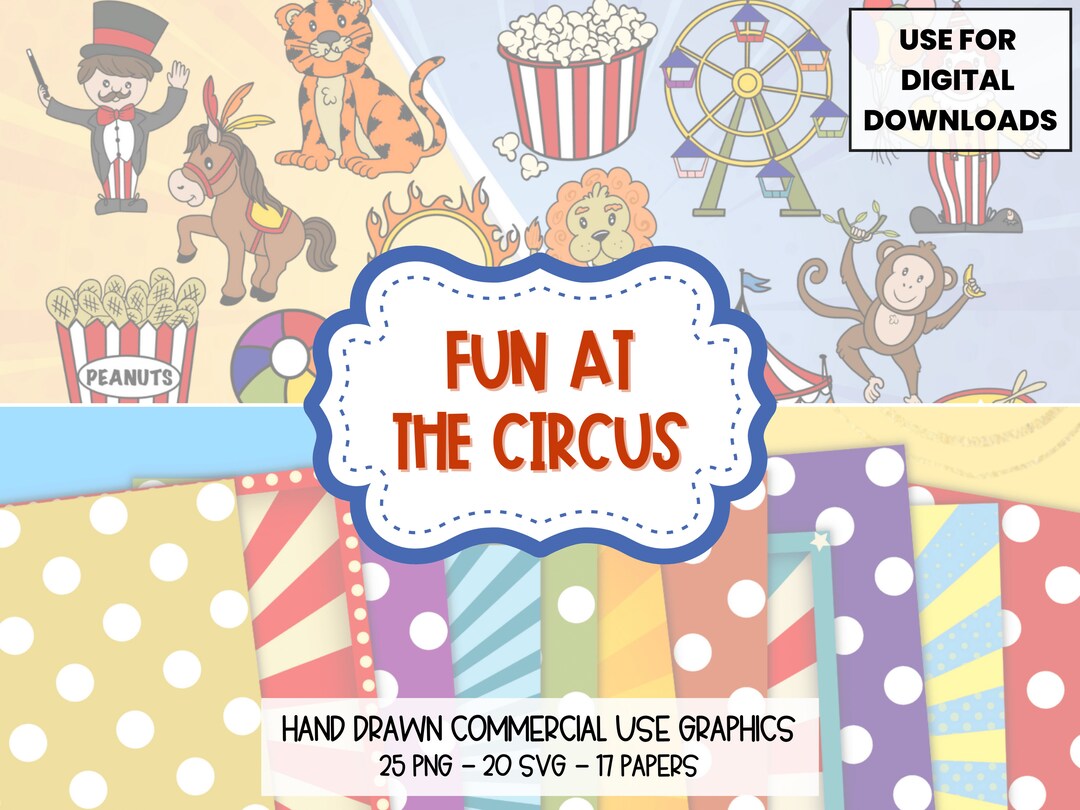 Circus Clipart, Carnival Svg, Fair, Birthday Party, Circus Tent ...