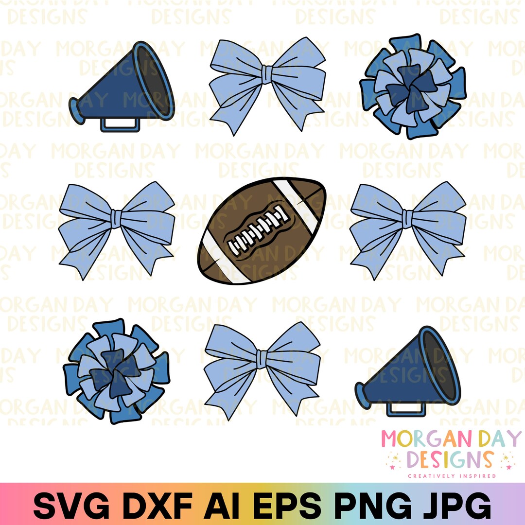 Coquette Cheer SVG, Preppy SVG, Football Cheerleader SVG, Trendy Cheer ...