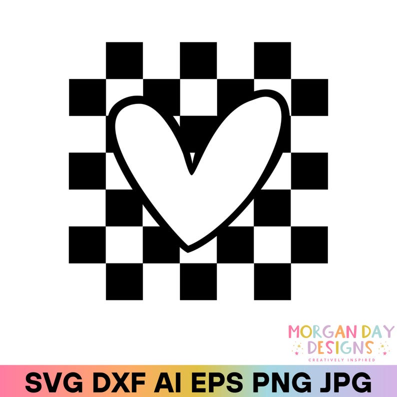 Retro Checkered Heart SVG, Valentines Day SVG, Checkered Valentine PNG ...