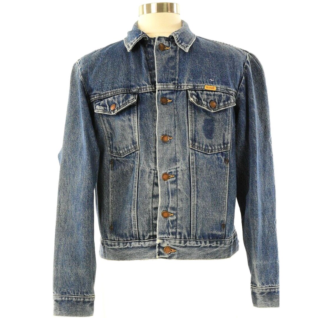 80s Vintage Rustler Trucker Jean Jacket Mens M Made in USA 100% Cotton ...