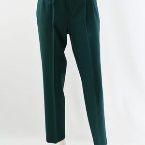 70s Vintage Dark Green Rib Cage Pleated Waist Pants Womens 4 Tapered ...