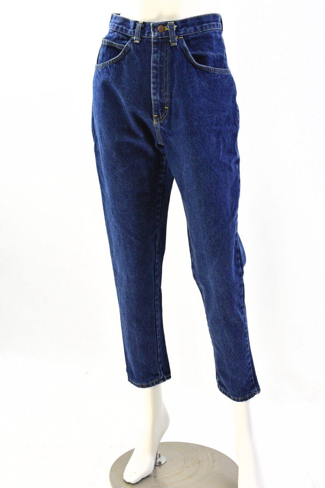 80s Vintage Jeans Dark Wash High Waist Tapered Leg Womens 6S ...