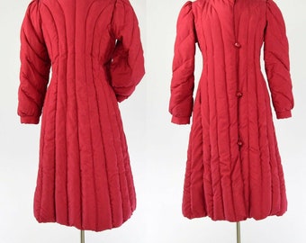 Red Down Filled Coat - Etsy