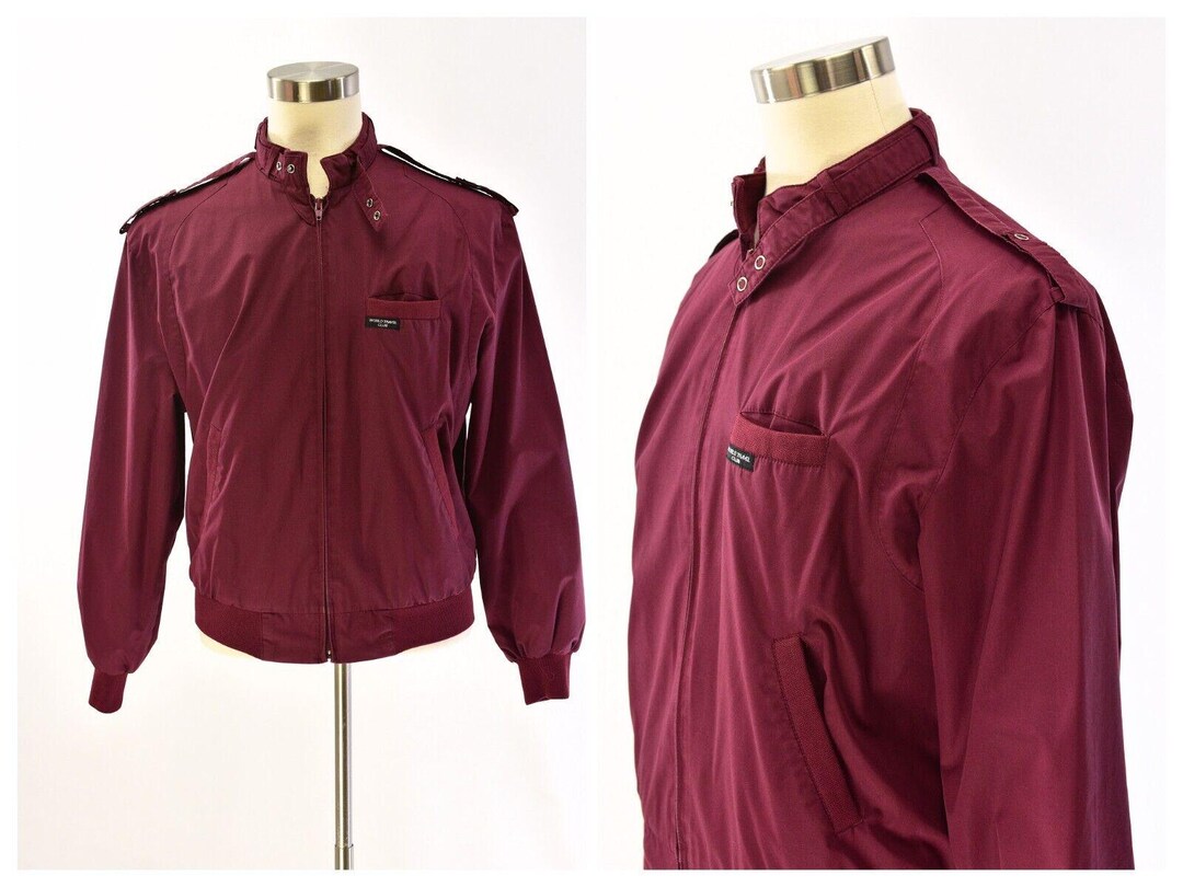 80s Vintage World Travel Club Maroon Bomber Jacket Mens M - Etsy