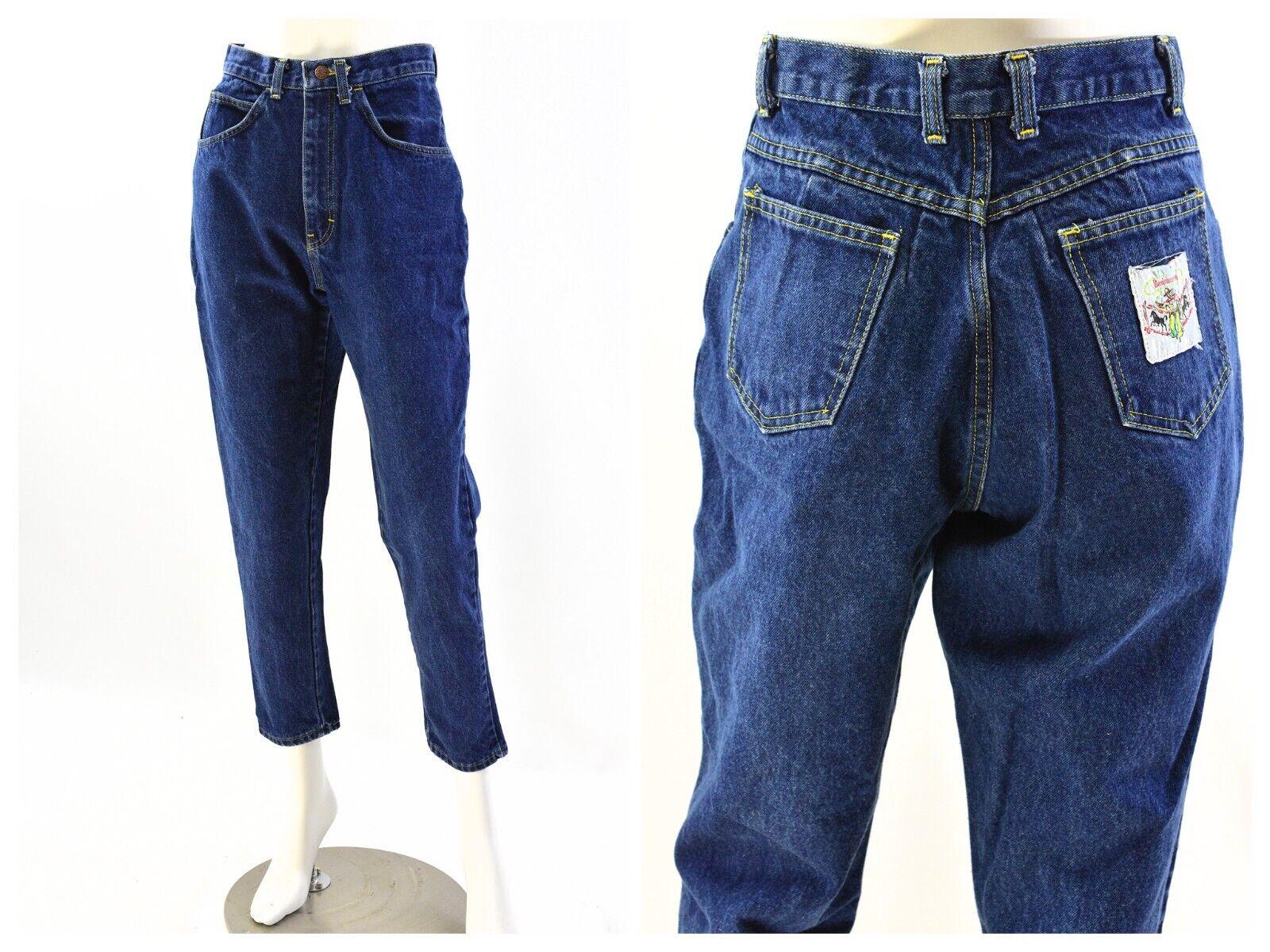 80s Vintage Jeans Dark Wash High Waist Tapered Leg Womens 6S ...