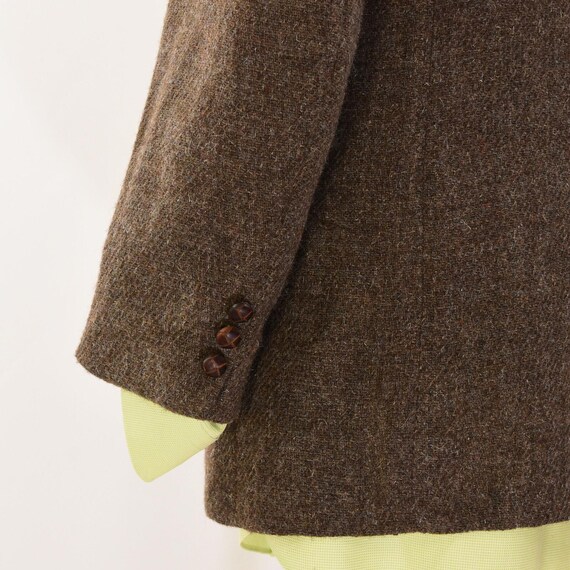 70s Vintage Tudor Park Wool Tweed Blazer 42S Brown Ha… - Gem