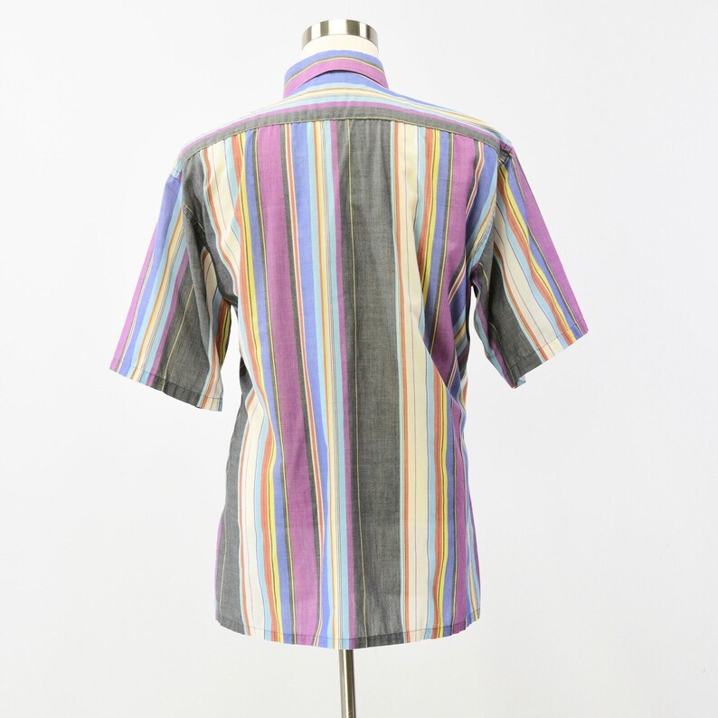 80s Vintage Mens XLT Multi-colored Striped Shirt Boulevard by - Etsy