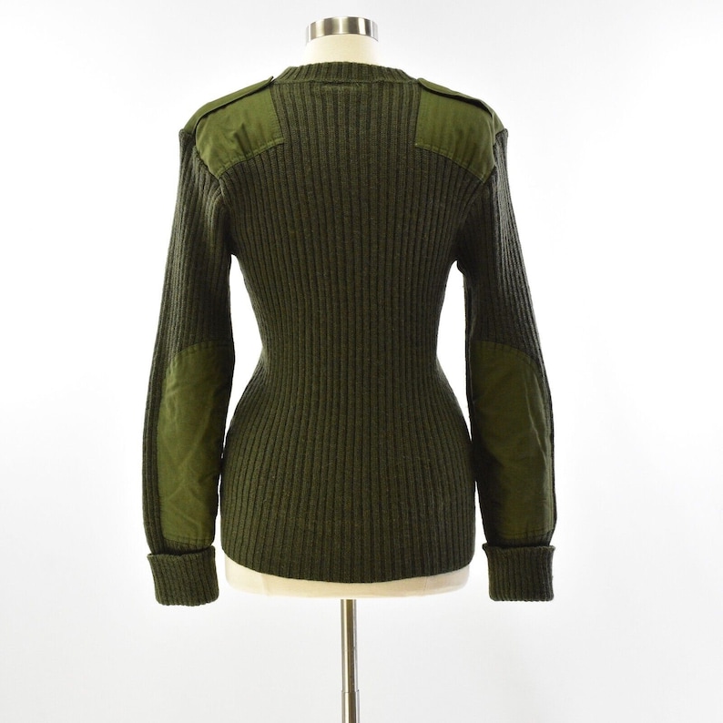 80s Vintage Wool Commando Sweater Army Green Elbow & Shoulder - Etsy
