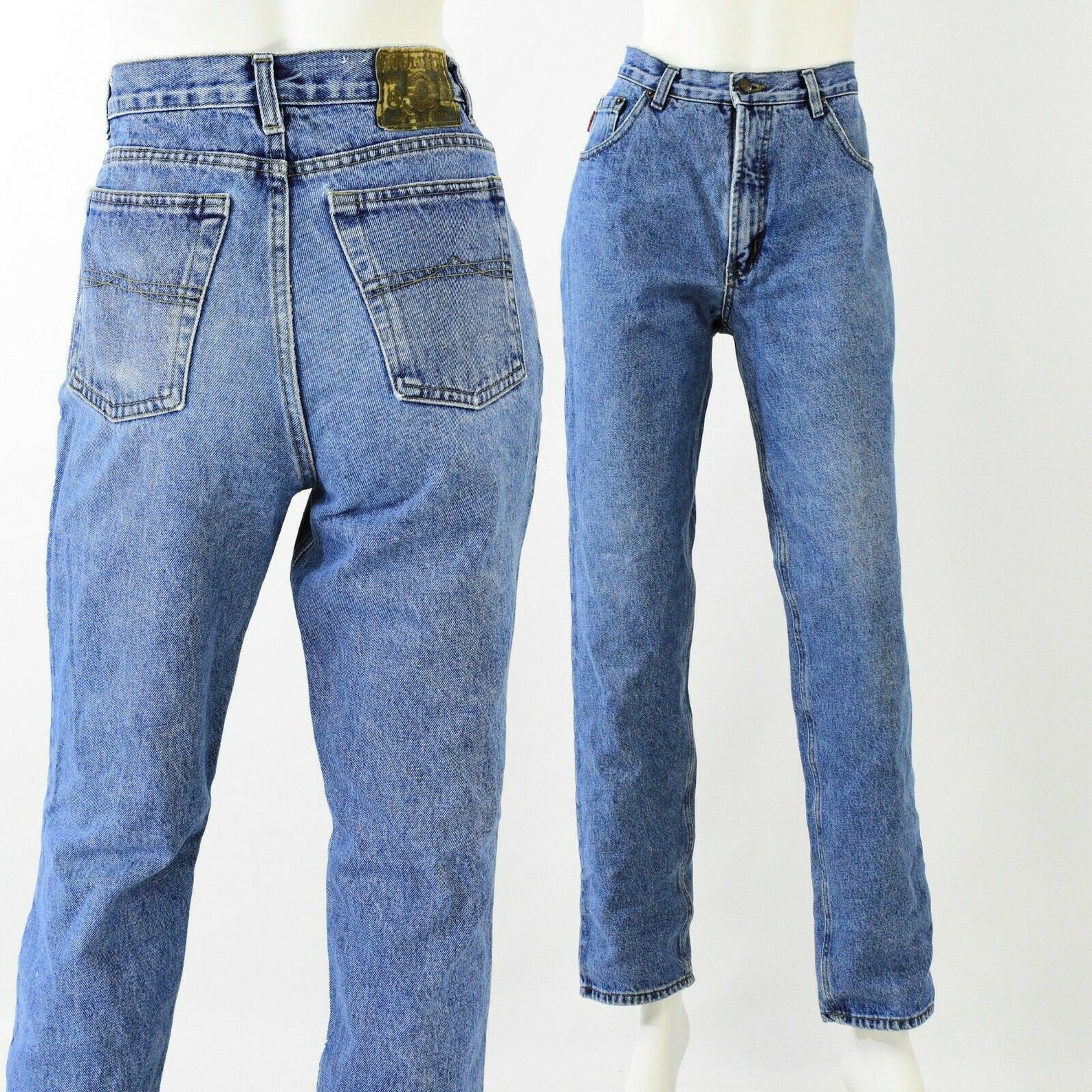 90s Vintage Bugle Boy Acid Wash Tapered Leg High Waist Jeans | Etsy