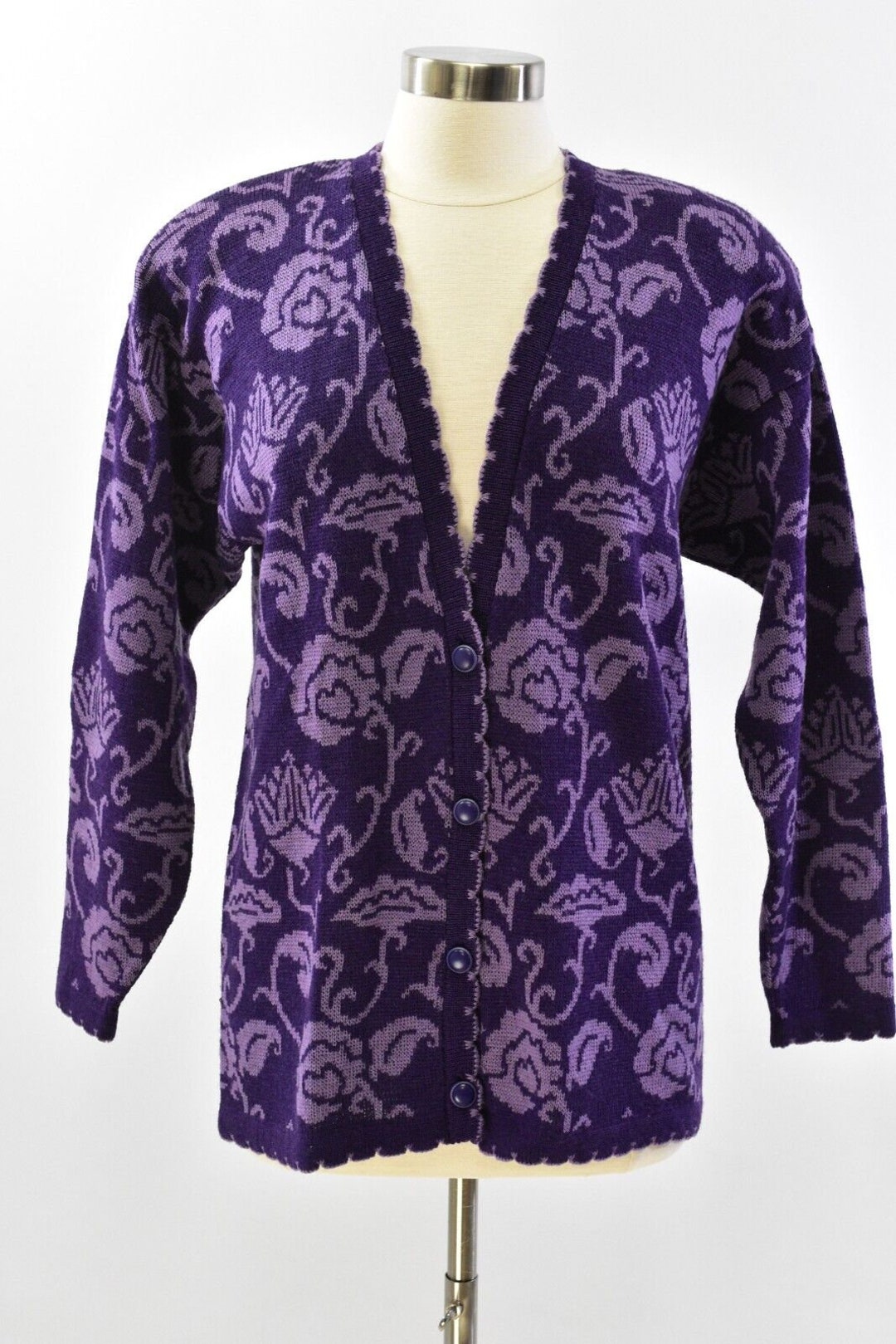 Vintage Womens Virgin Wool Pendleton Tunic Cardigan Purple Printed - Etsy