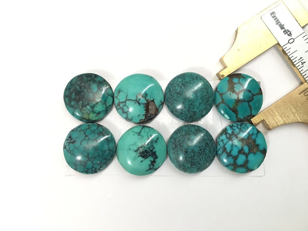 14mm Paired Round Cabs Natural Turquoise Cabochon. Natural Turquoise ...
