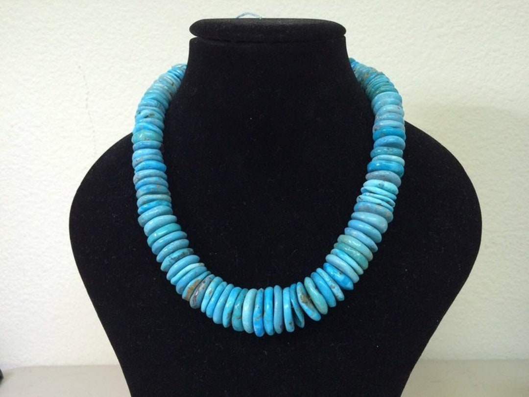 Graduated Turquoise Disc Beads. From the Campitos Mine, Mexican ...
