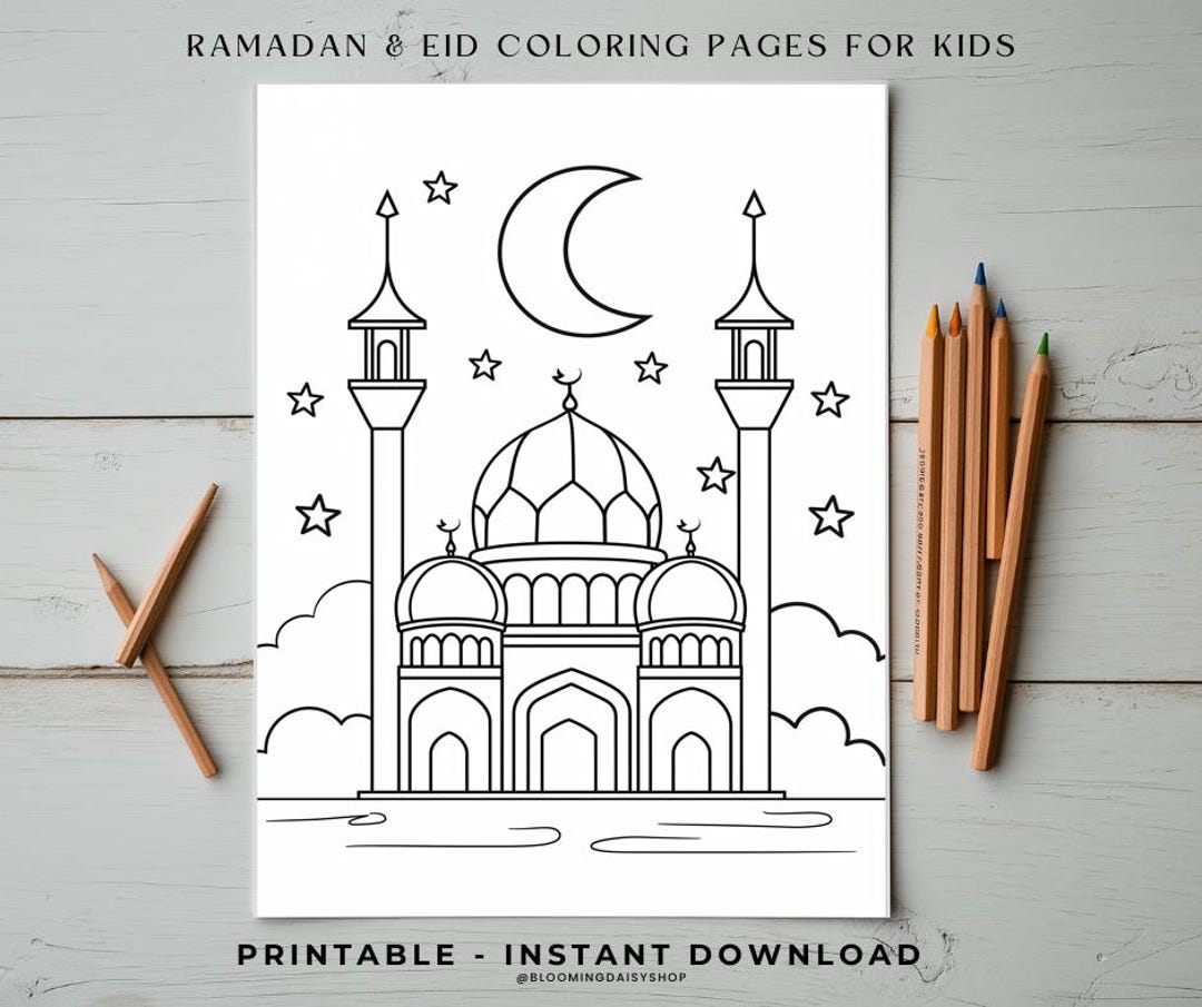 Islamic Coloring Page | Ramadan & Eid Coloring Pages for Kids | Islamic ...