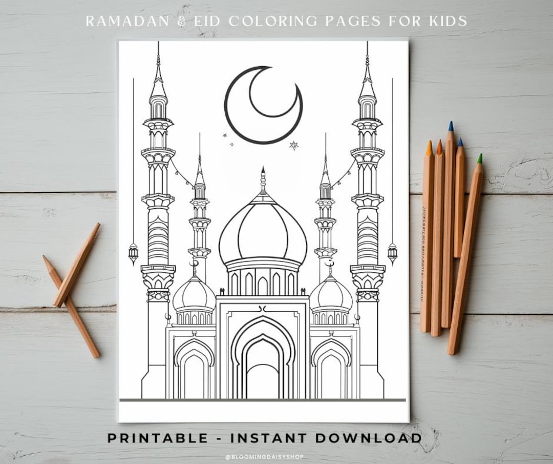 Islamic Coloring Page | Ramadan & Eid Coloring Pages for Kids | Islamic ...