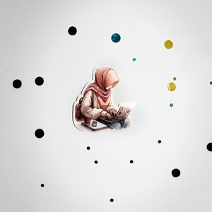Islamic Stickers-hijabi Girl Sticker-muslimah Sticker-floral Quran ...