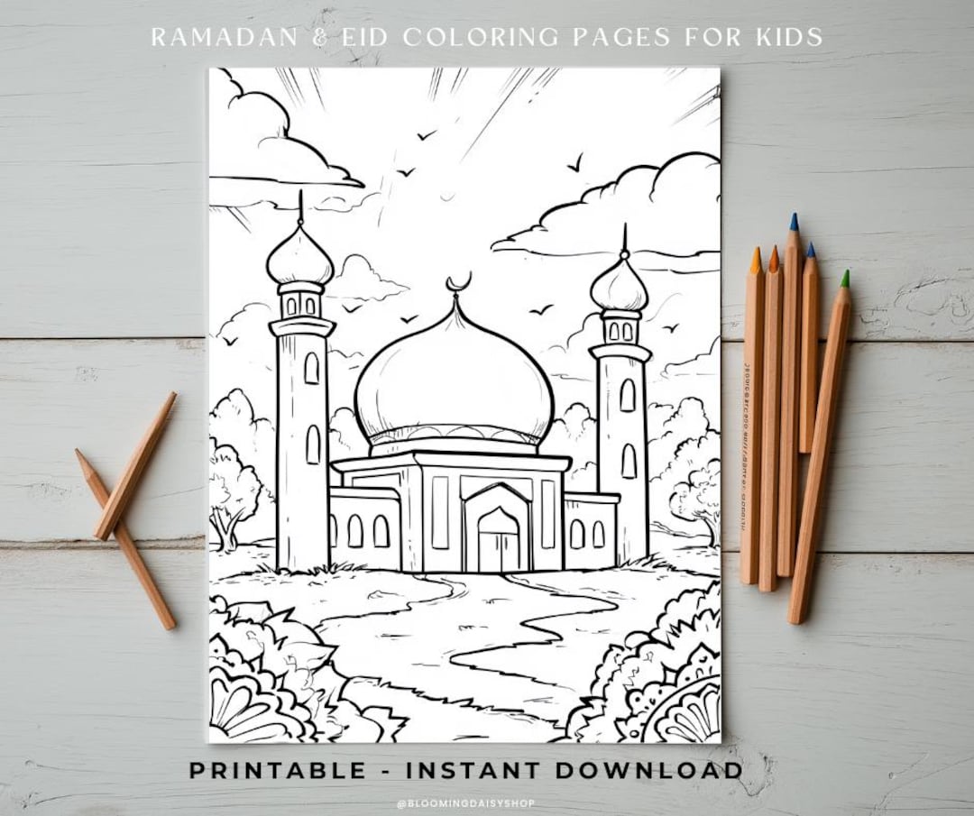 Islamic Coloring Page | Ramadan & Eid Coloring Pages for Kids | Islamic ...