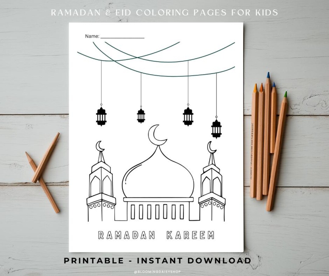 Islamic Coloring Page | Ramadan & Eid Coloring Pages for Kids | Islamic ...