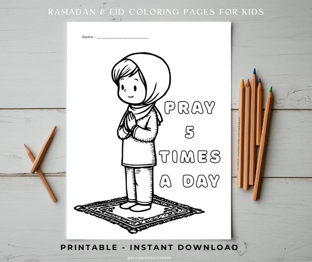Islamic Coloring Page | Ramadan & Eid Coloring Pages for Kids | Islamic ...