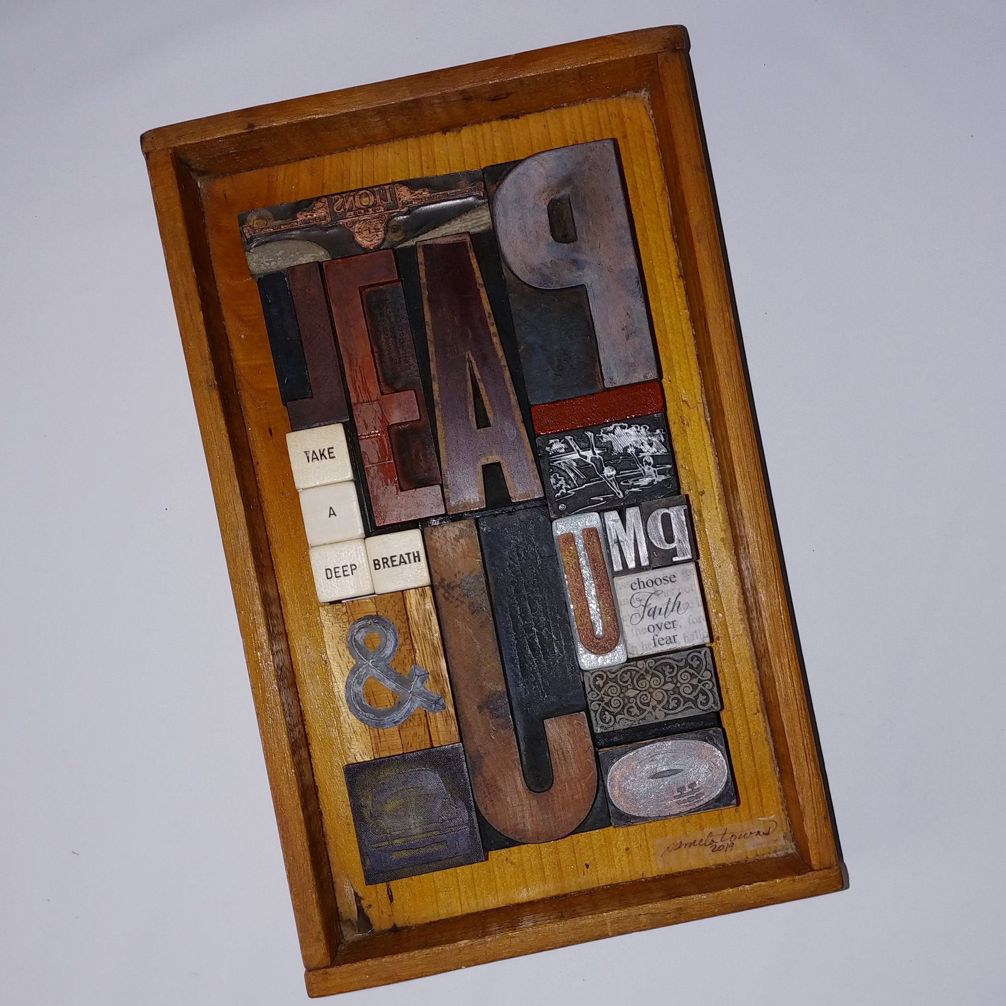 LIONHEARTED Vintage Type and Found Object Collage/Assemblage | Etsy