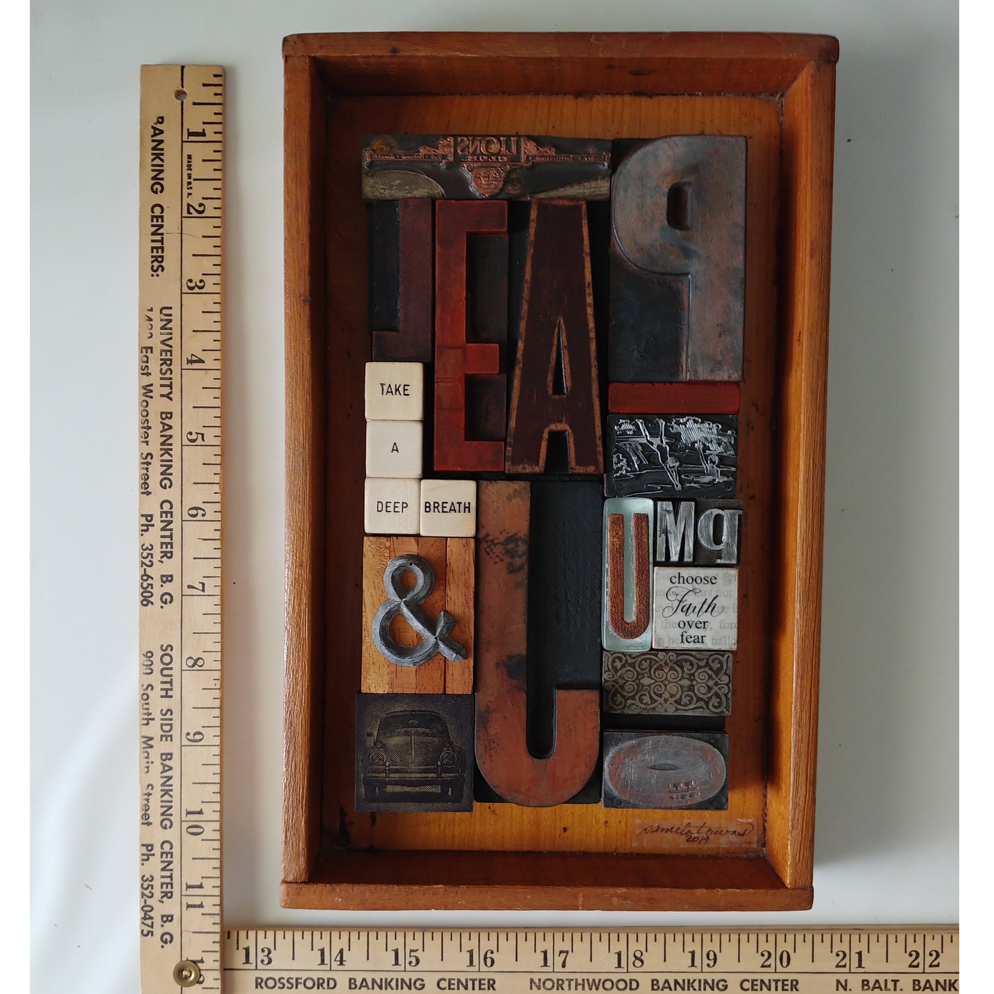 LIONHEARTED Vintage Type and Found Object Collage/Assemblage | Etsy