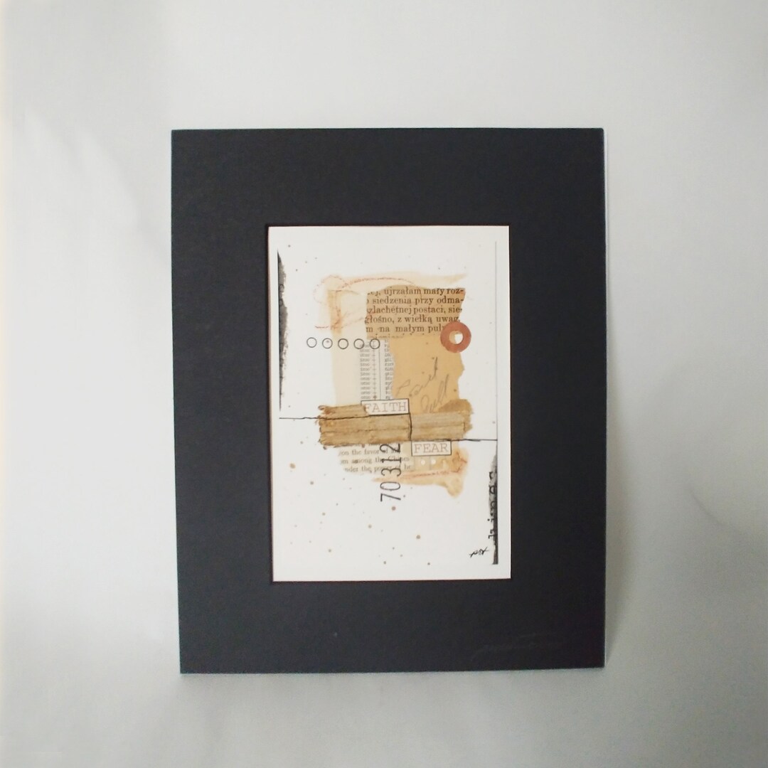 FAITH & FEAR, Diametrically Opposed Series, Matted Mixed Media Abstract ...