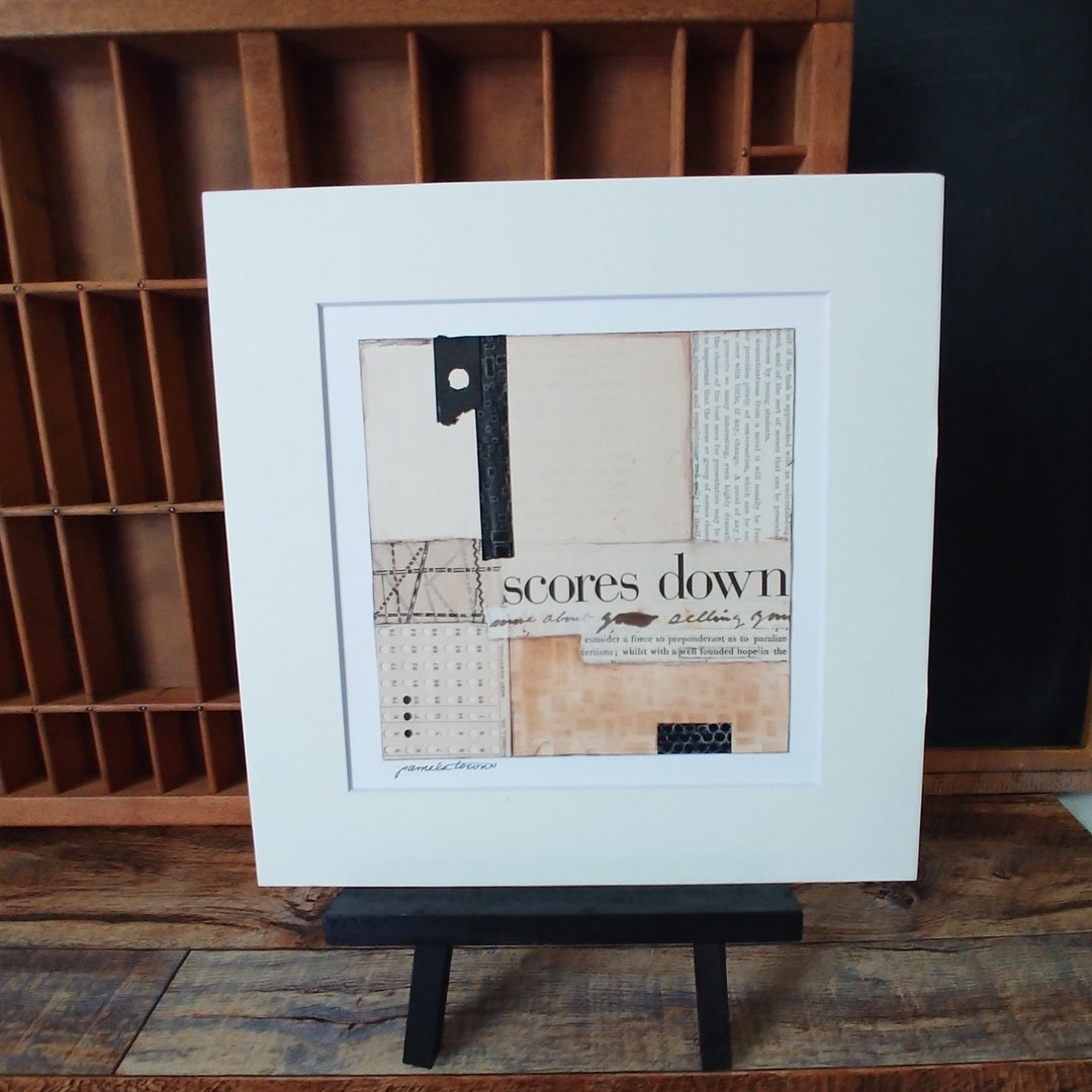 BATTLE FOR DECENCY, Matted Mixed Media Abstract Collage, Original Art ...