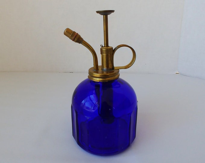 Vintage Blue Glass Plant Mister, Antique Sprayer, Cobalt Glass and ...