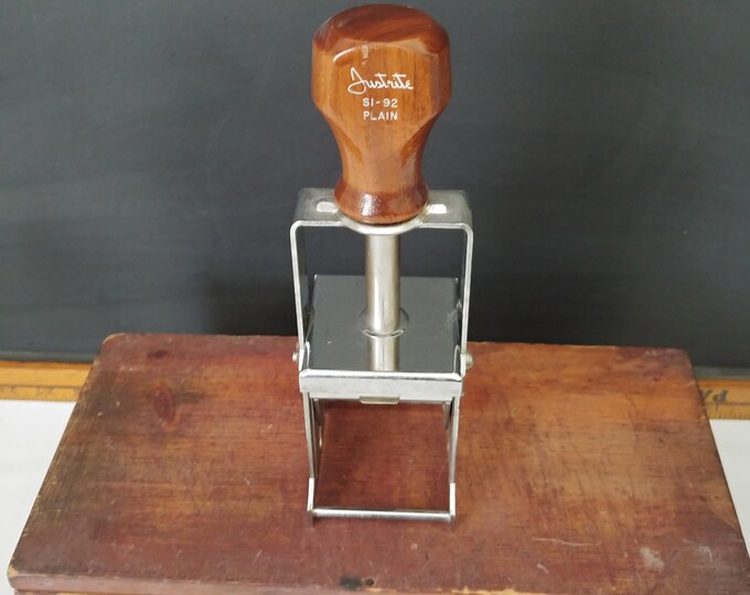 Justrite SI-19 Plain Self-inking Metal Hand Stamp, Wooden Handle, Blank ... Justrite SI-19 Plain Self-inking Metal Hand Stamp, Wooden Handle, Blank ...