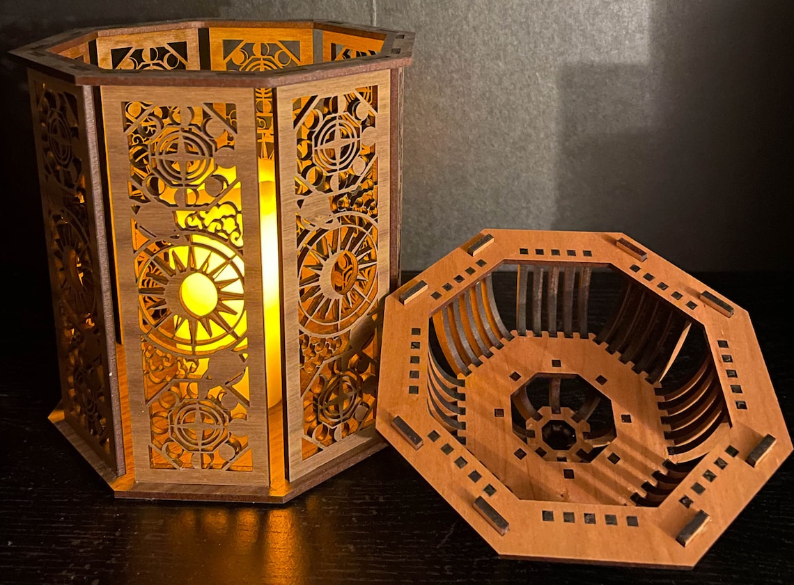 Space Themed Lantern Laser Cutting File (Instant Download) - Etsy