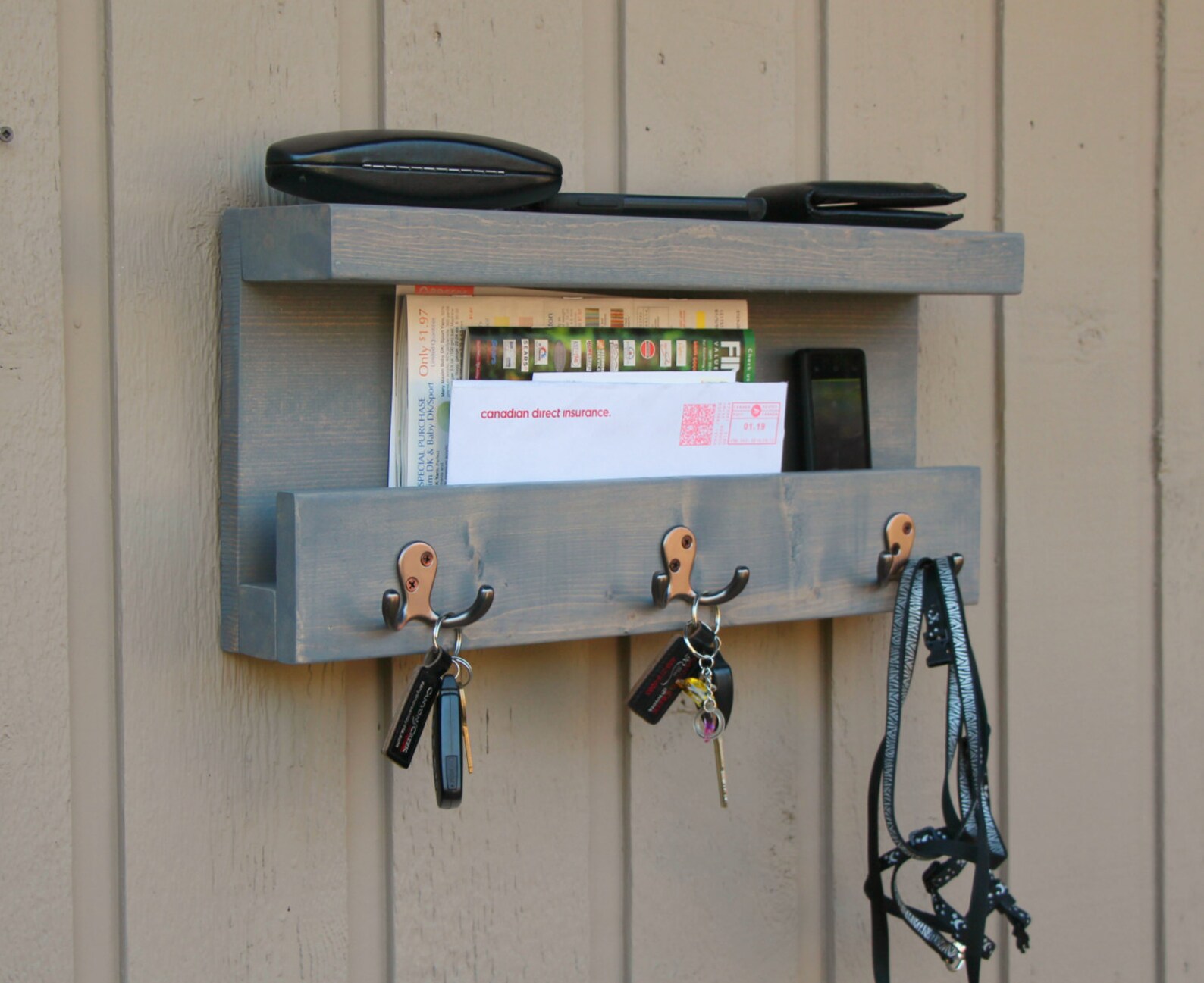 Entryway Organizer, Wall Shelf Keys, Phone Mail Holder, Entry Foyer ...