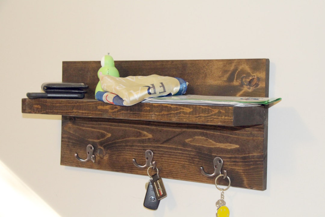 Entryway Floating Shelf, Key Holder Shelf, Key Organizer, Wall ...