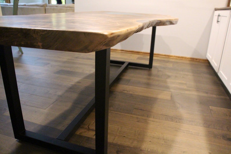 Large Live Edge Dining Table, 96 Inch Long, 8-10 Seats, Black Walnut ...