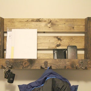 Rustic Entry Organizer, Entryway Organizer, Keys Phone Mail Holder ...