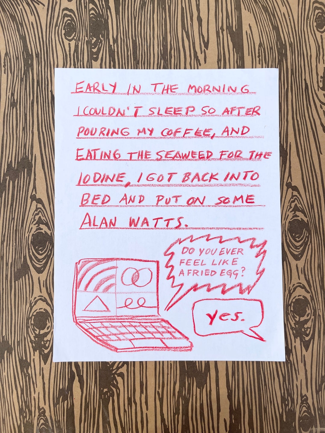 Alan Watts Comic - Original Drawing - Etsy