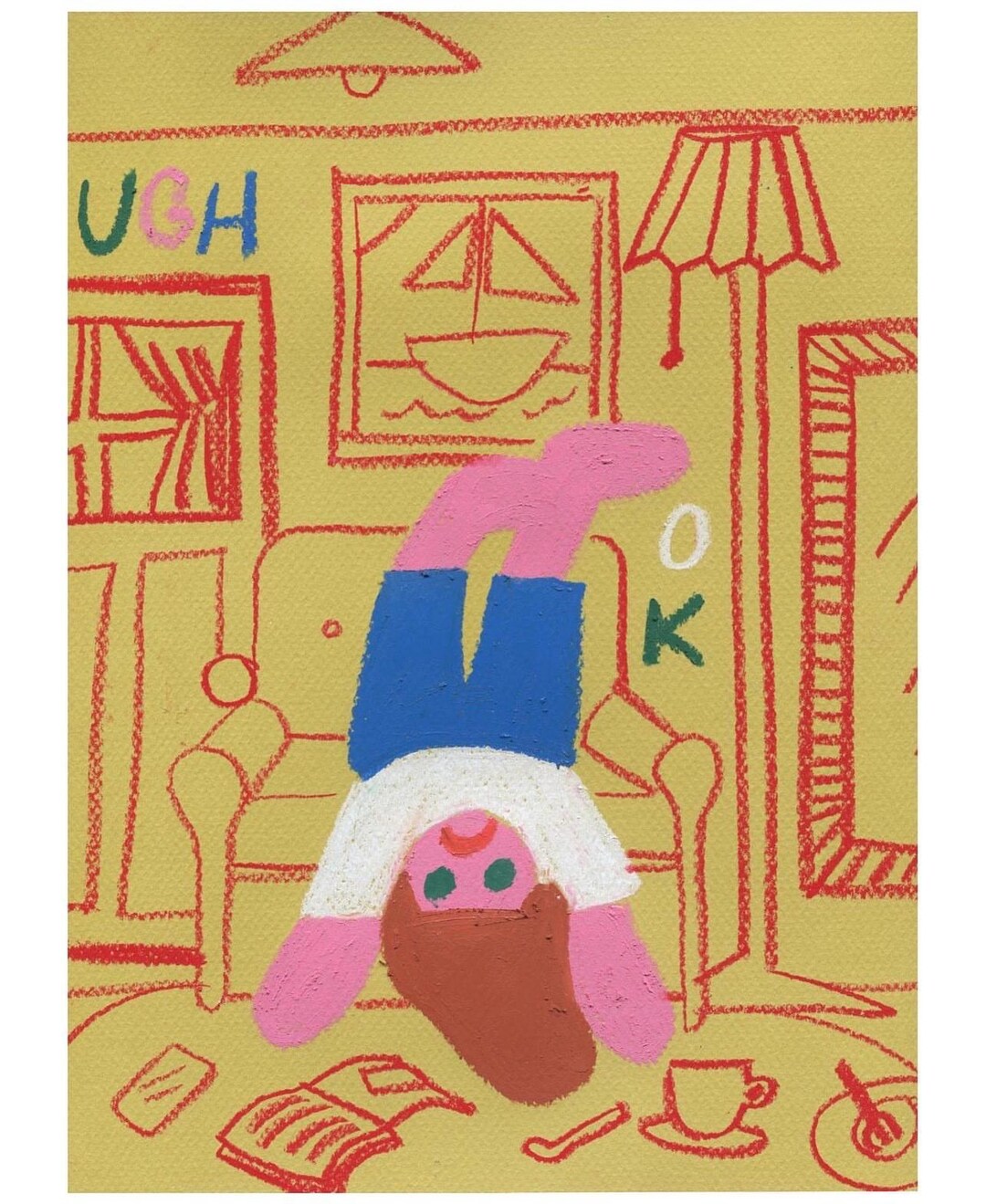 Ugh OK Original Drawing - Etsy
