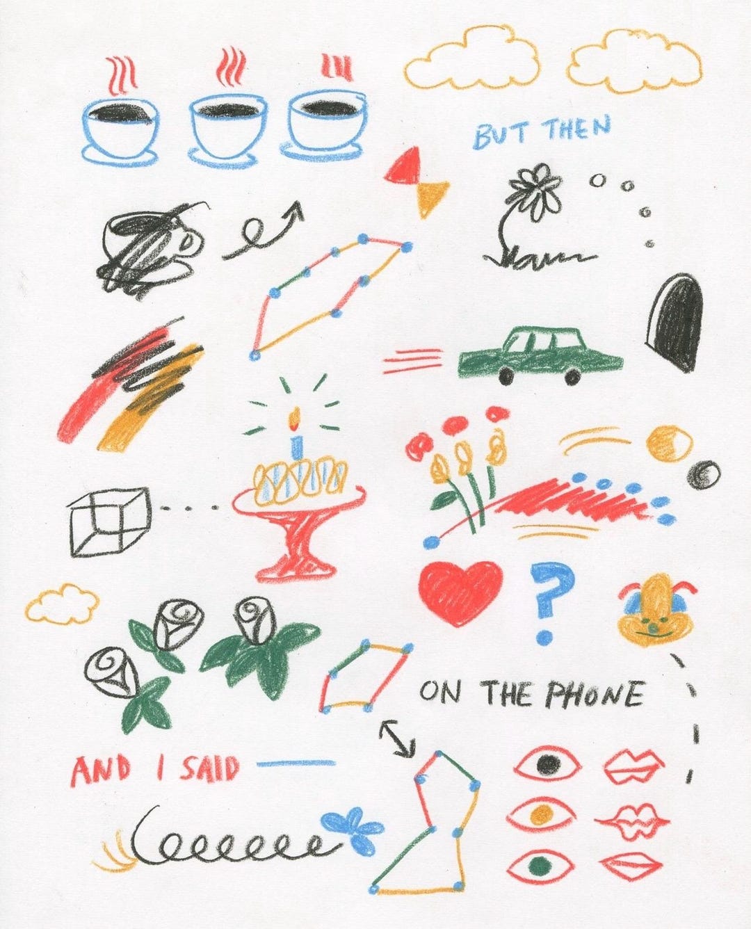 A Telephone Call, Illustrated - Original Drawing - Etsy