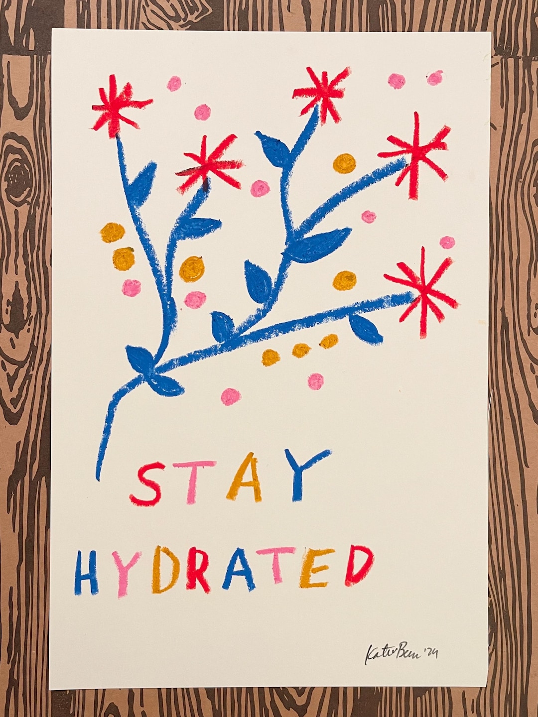 Stay Hydrated - Original Drawing - Etsy
