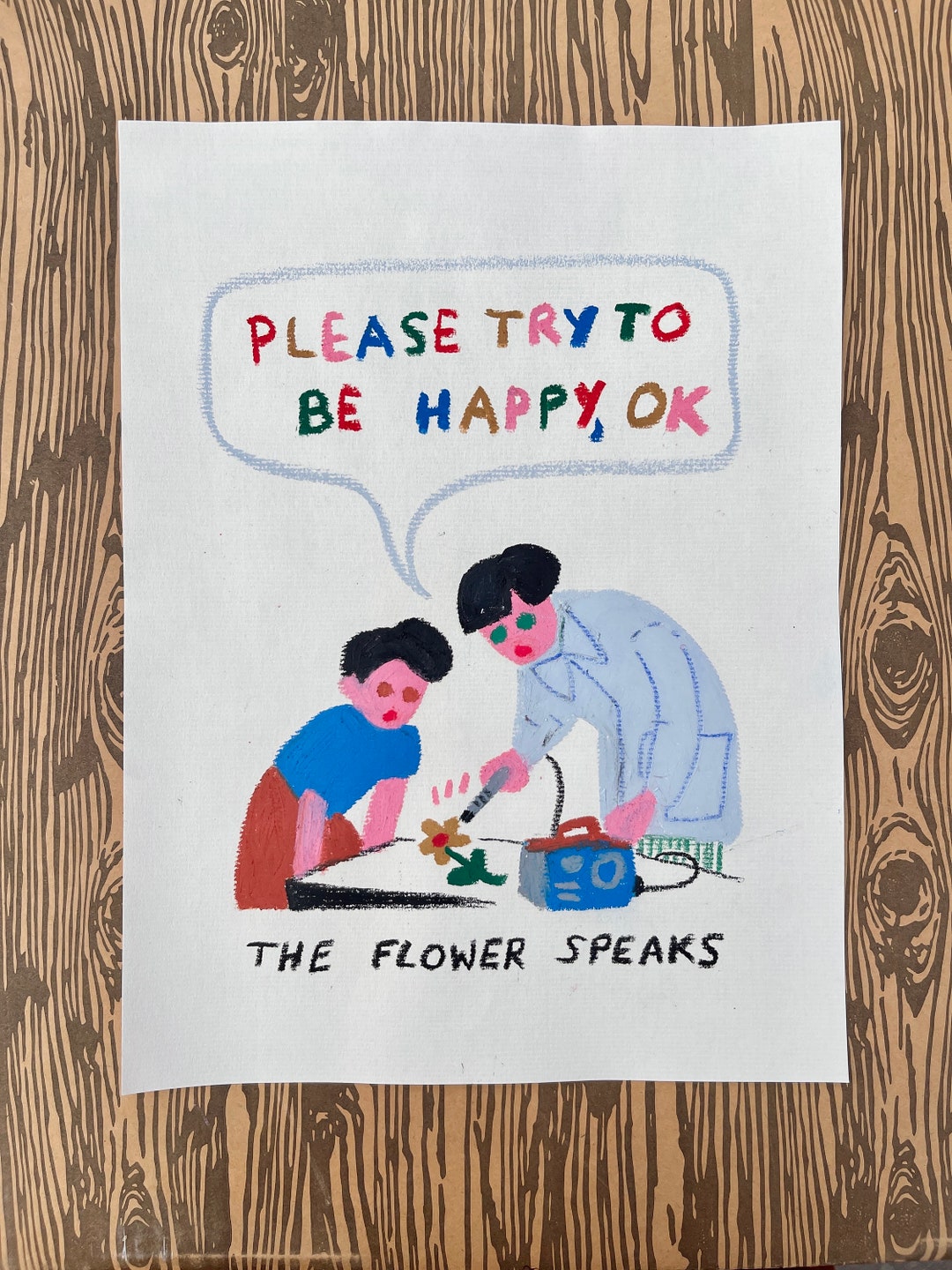 The Flower Speaks Original Drawing - Etsy